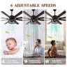 Trent Austin Design® Mazie 72 Inch Industrial Caged Ceiling Fan with Remote, 6-Speed Dual Finish ...